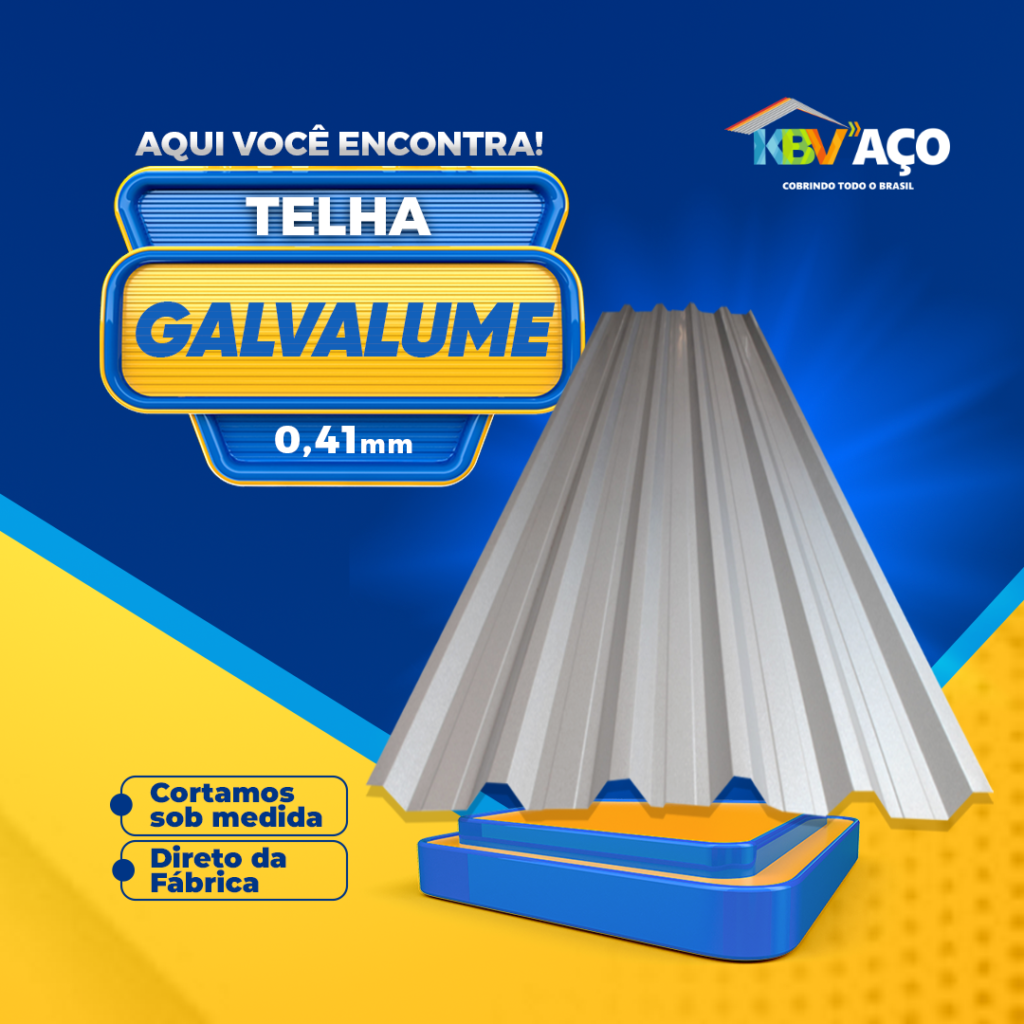 Telha Galvalume 0.41 direto da Fábrica – KBV Aço e Telhas Galvalume em ...